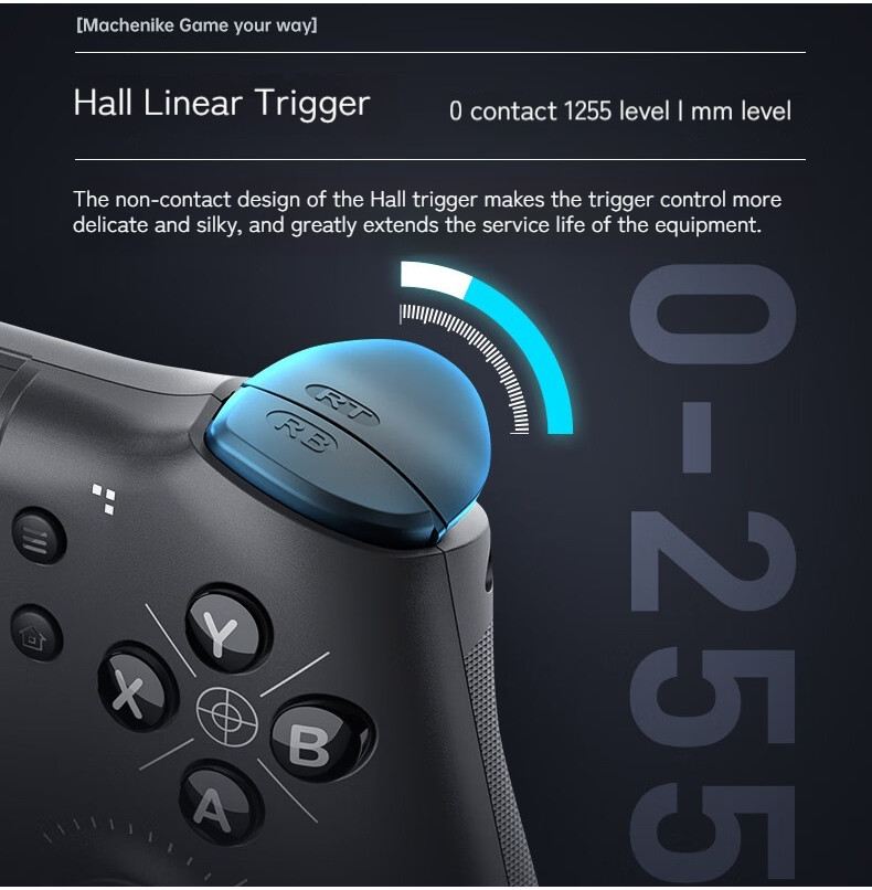 Machenike GP5 Dual-Mode Wired Bluetooth Gamepad Hall Linear Trigger ...
