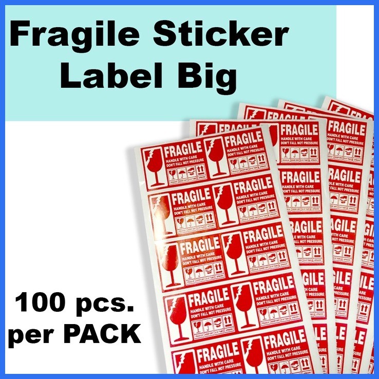 Fragile Sticker Label - BIG / Sold 100 pcs. per PACK | Shopee Philippines