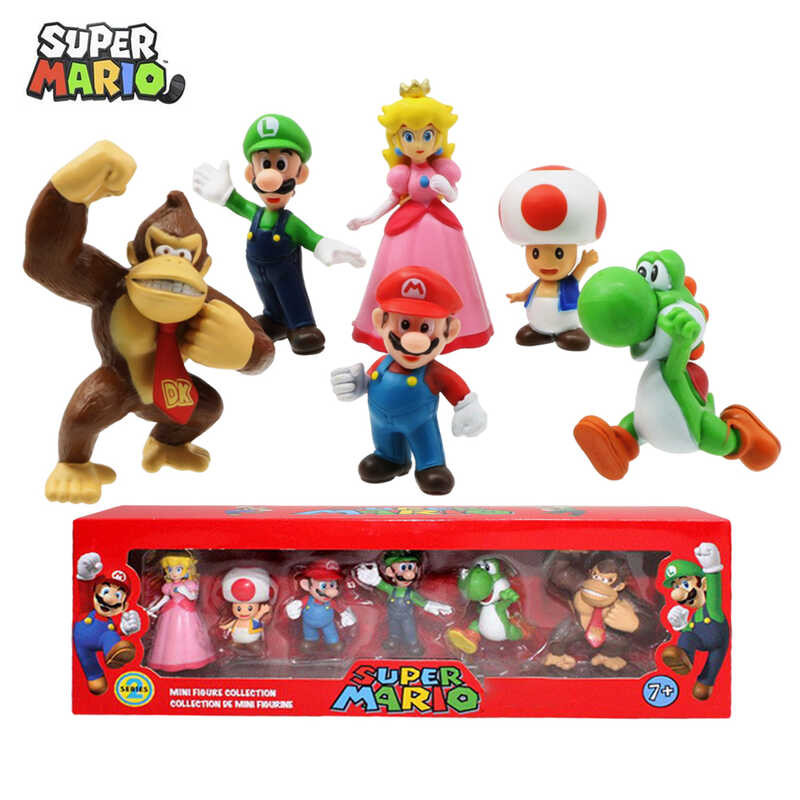 4Ab 6Pcs/Set Super Mario Bros PVC Action Figure Toys Dolls Model Set ...