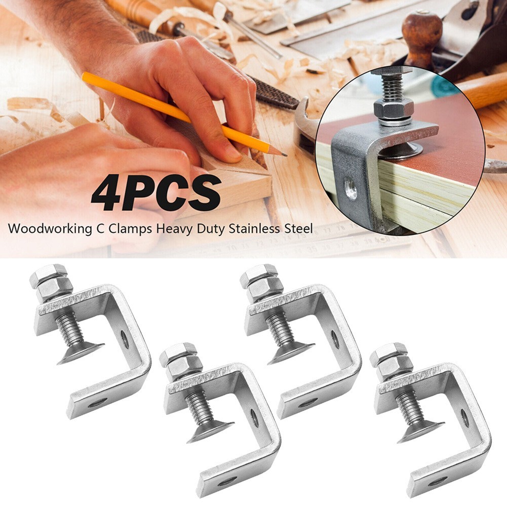 JTFY ️4X Stainless Steel C Clamps Clamp for Mounting U Clamps Small ...