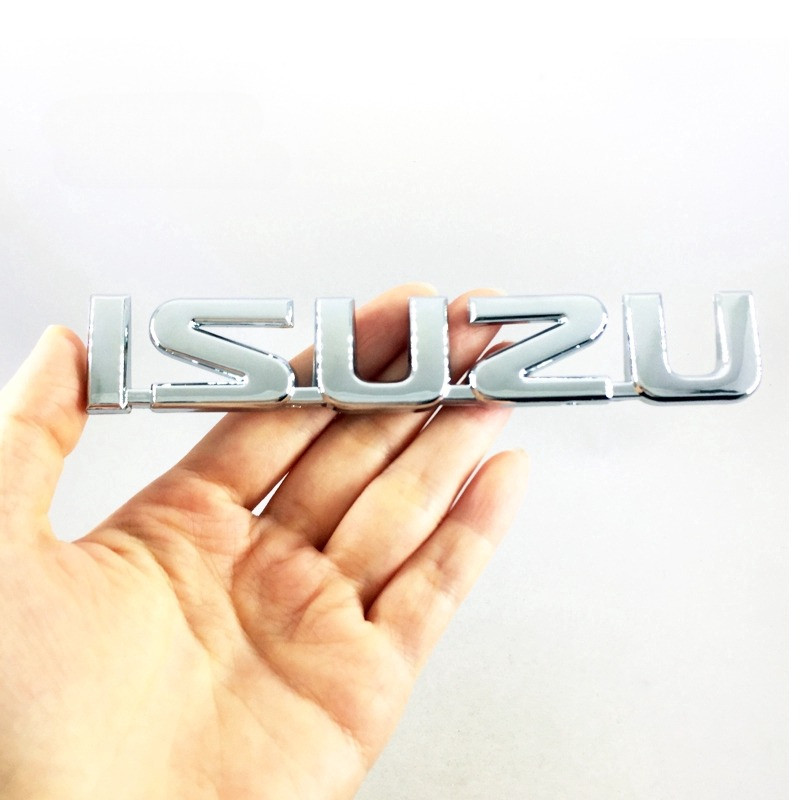 1 x ABS Chrome ISUZU Logo Letter Car Side Rear Trunk Emblem Sticker ...
