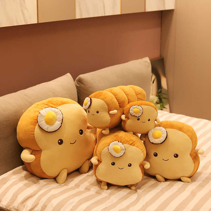 Toast kawaii with Poached Plush Toys Simulation Sliced bread and Long ...