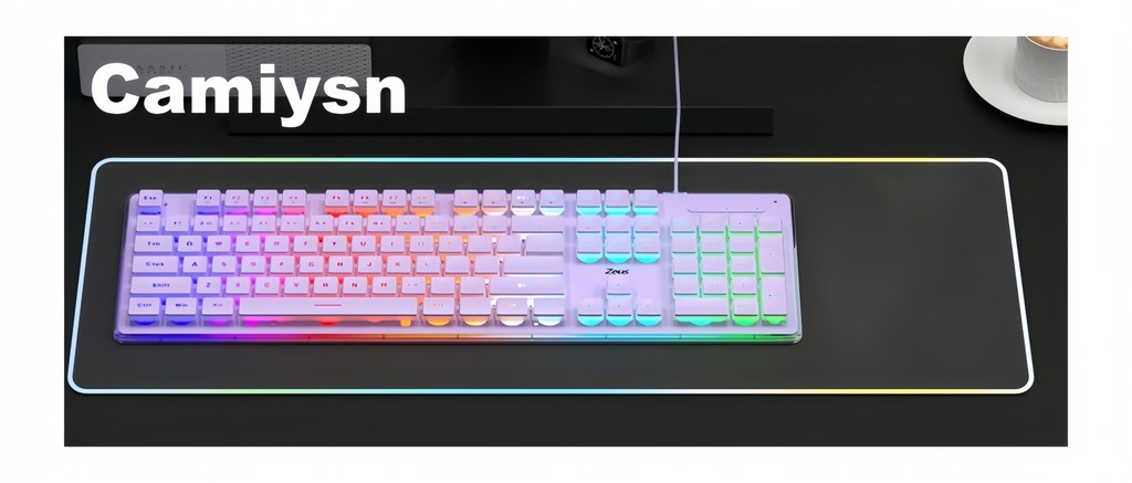 Zeus Slim Quiet Silent Keyboard Purple 104 Keys RGB Keyboard With Media ...