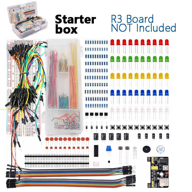 Starter Project Kit Para Sa Arduino UNO R3 DIY Electronic Component Set Sa 830/400 Tie-Points ...
