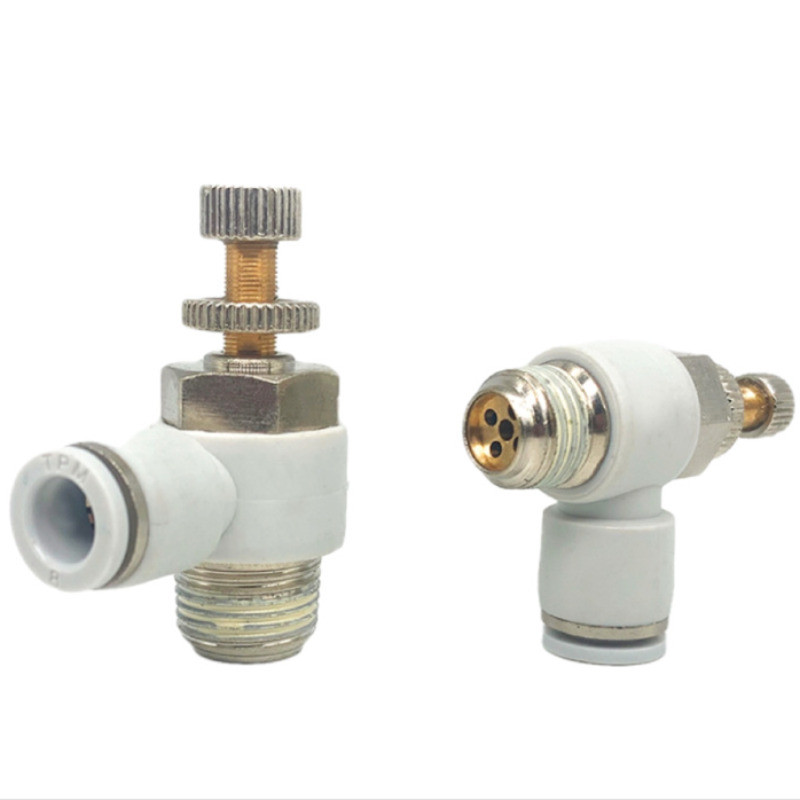 TPM Asahi Pneumatic Air Tube Quick Connector Throttle Valve SL8-02 White Control Valve Cylinder ...