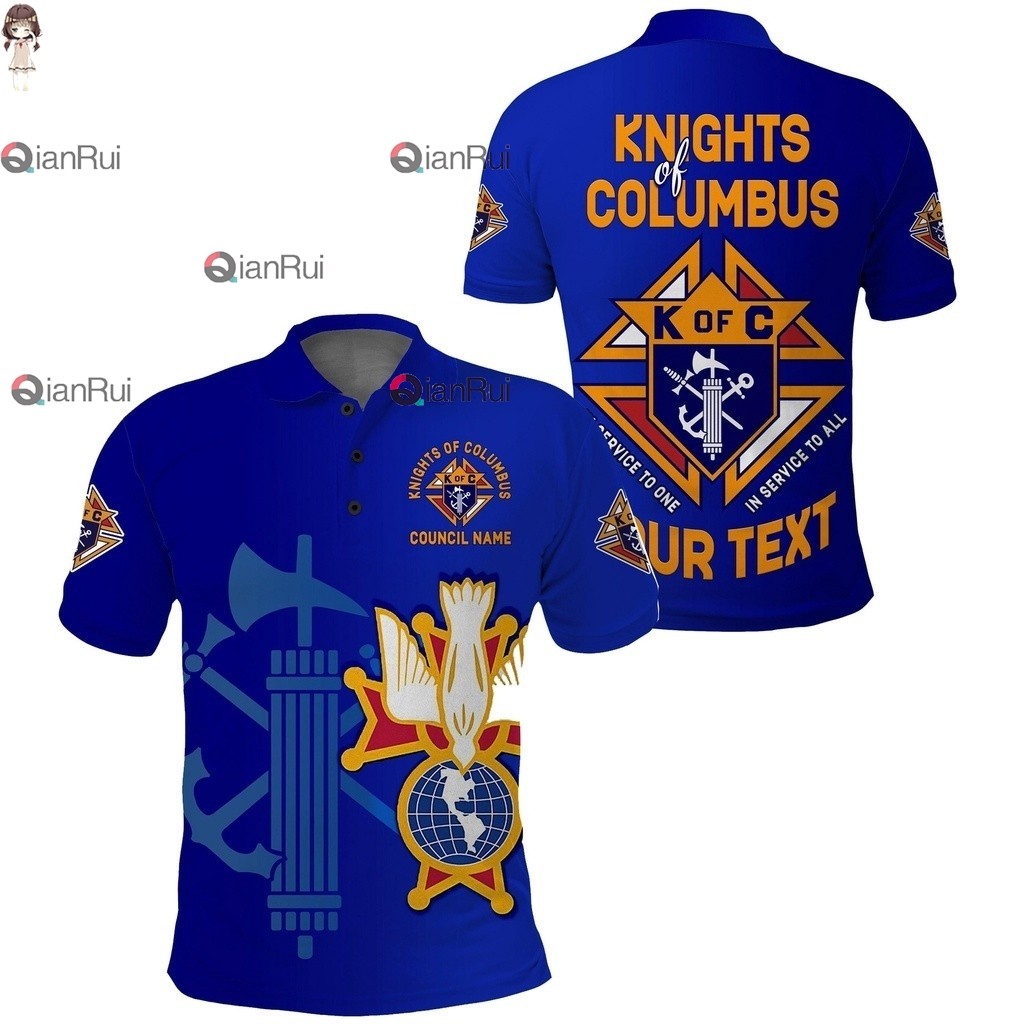 Classic Fashion Knights of Columbus 3D Spolo Shirts for Men Full ...