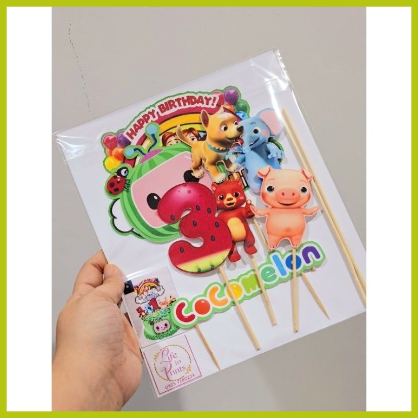 ∦ Cocomelon 2 cake toppers set. Personalized with name and age ...