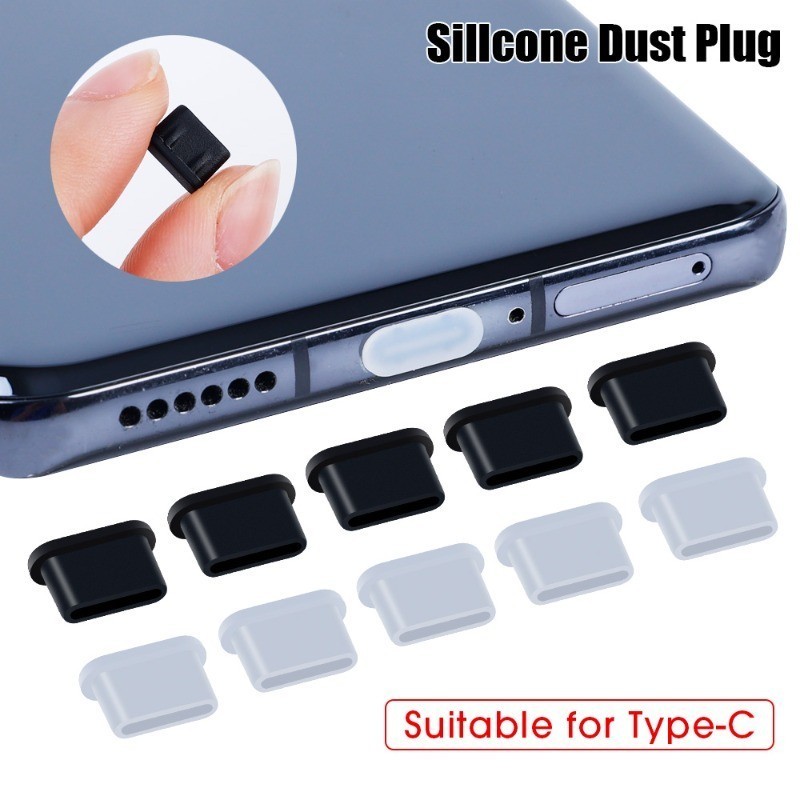Soft Silicone Mobile Phone DIY Charger Port Dust Plugs- Transparent ...