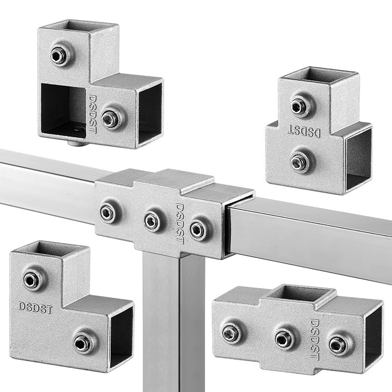 25x25mm Stainless Steel Square Tube Fittings Three-way Square Tube ...