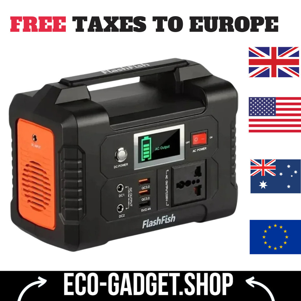 FF Flashfish E200 Portable Power Station 200W 151Wh Battery AC DC Solar Generator Outdoor Fast ...