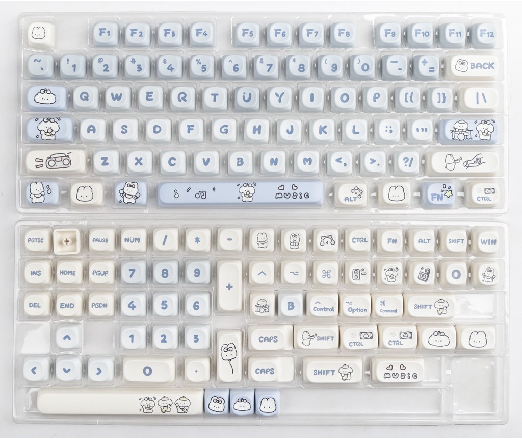 Band Rabbit Keycaps 139 Keys MOA Profile PBT Material DYE-SUB Blue ...