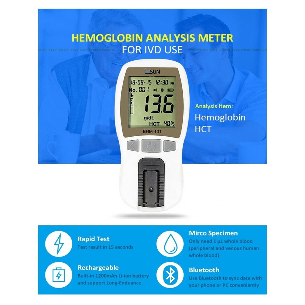 Rechargable Hemoglobin yzer Meter POCT Factory Mini Handheld Hba1c Fast ...