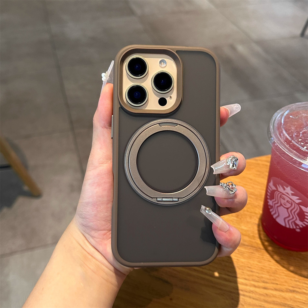 Desert Titanium Color 360 Rotation Flip Bracket Phone Case for IPhone ...