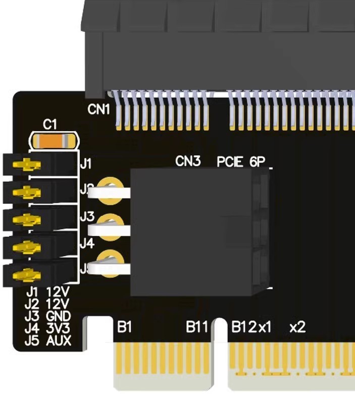PCI-E x16 Half Height to Full Height Extension Riser Card PCIe 5.0 x16 ...