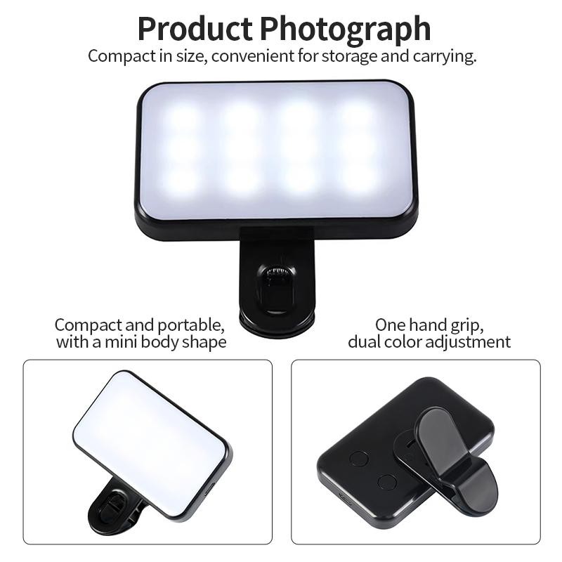3 Color Fill Light Selfie Beauty Clip Mobile Phone Computer Laptop Fill ...