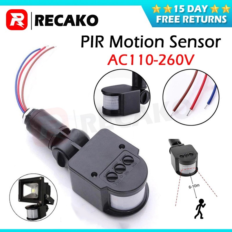 PIR Motion Sensor 220V Detector Automatic Infrared 180 Degree Rotating ...