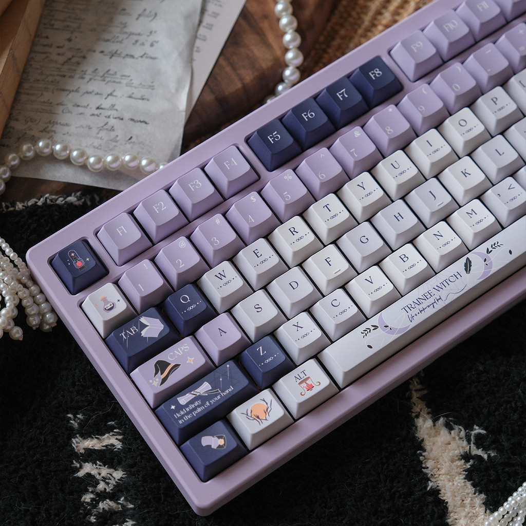 URE Trainee Witch Keycaps Purple cherry profile PBT keycap with ...