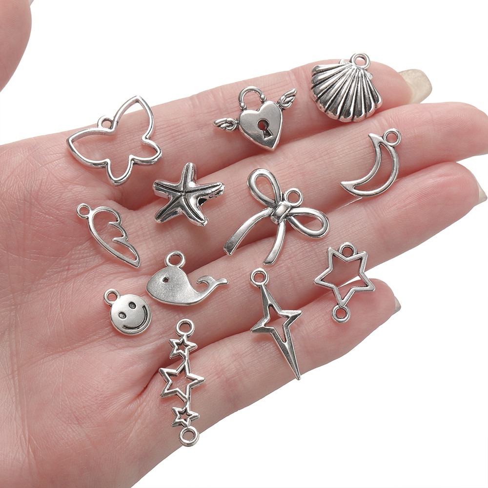 St, kunkka 10Pcs Alloy Pendant Various Styles Star Shell Metal Pendant ...