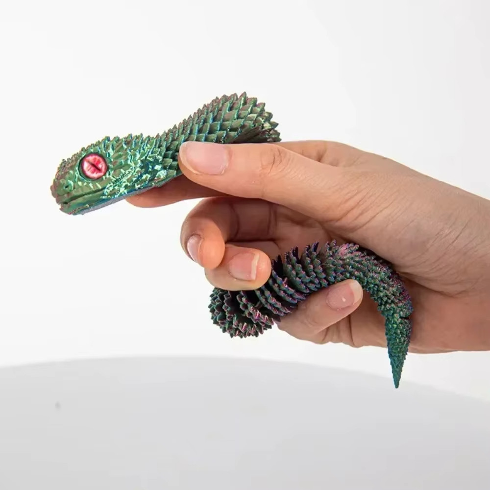 3D Printed Snake Home Desk Ornament Rotatable Office Realistic Snake ...