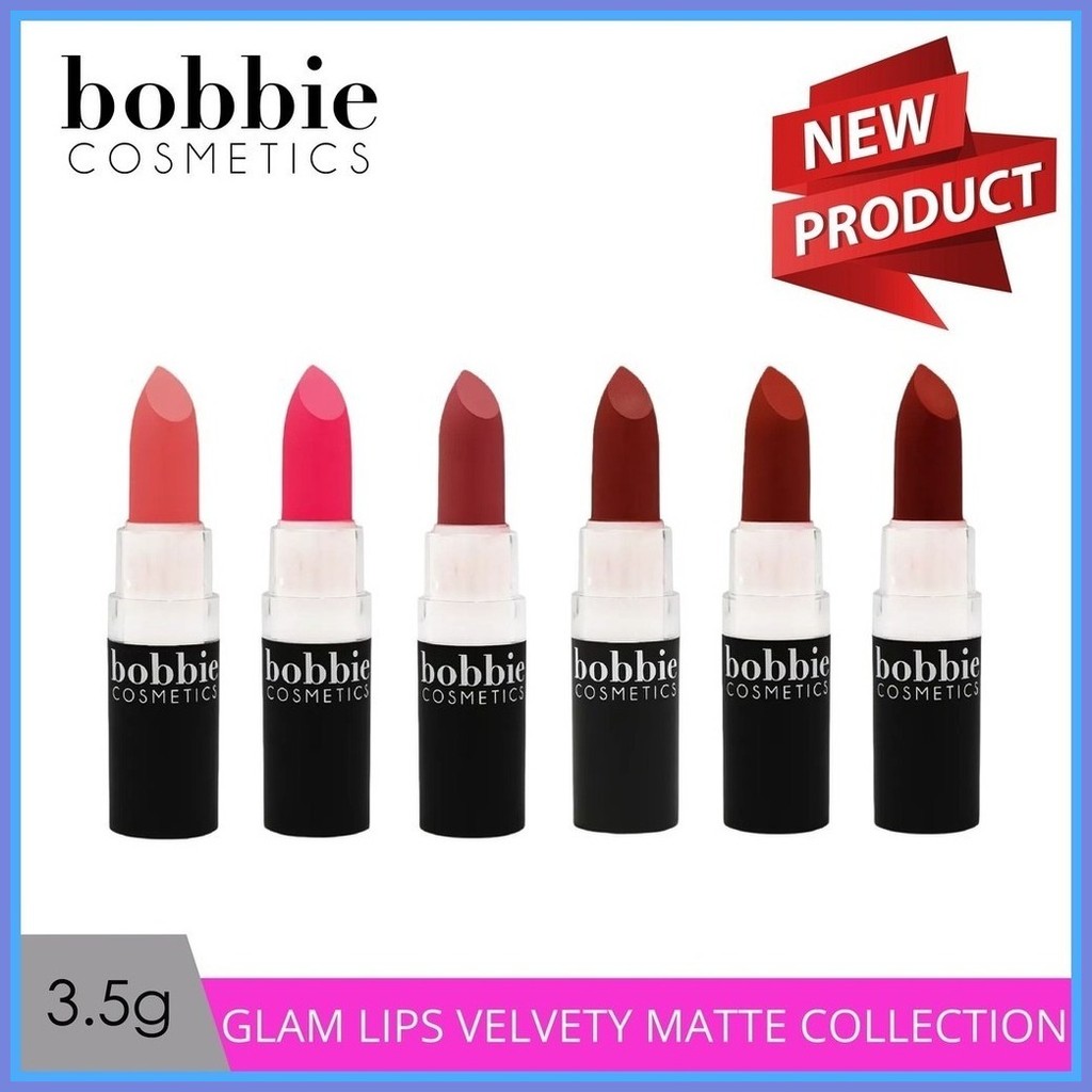 COD Bobbie Cosmetics Glam Lips Velvety Matte Lipstick 3.5g | Shopee ...