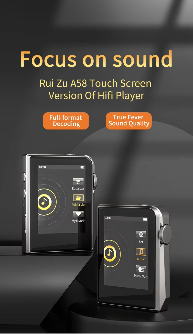 RUIZU A58 HiFi Music MP3 Player DSD256 bluetooth mp3 player Portable ...