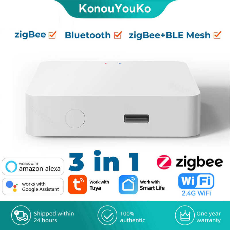 Home Zigbee Tuya 3.0 Multi-Mode Gateway Hub Bluetooth Mesh Wifi Wireless Bridge Smart Life ...