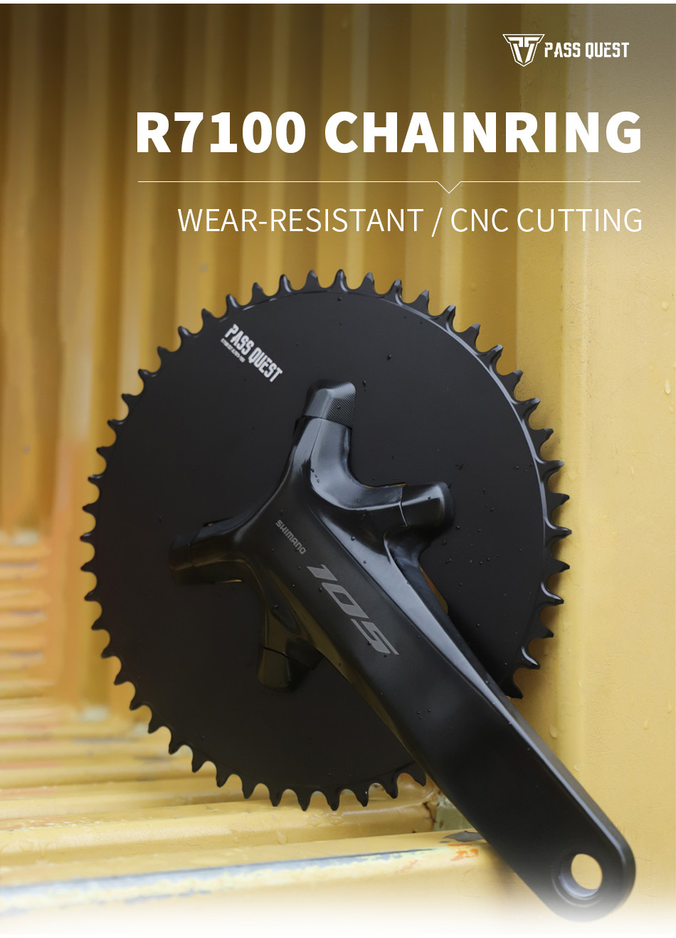 PASS QUEST Chainring R7100 110BCD 4-bolt AERO for Shimano 105 R7100 ...