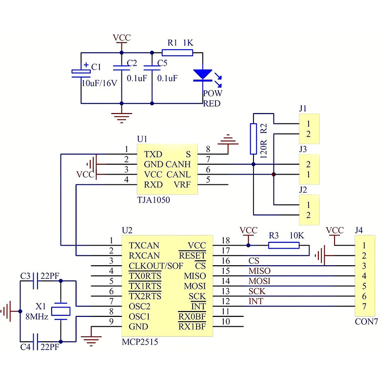 MCP2515 Module CAN Bus Module TJA1050 Receiver SPI For Arduino | Shopee ...
