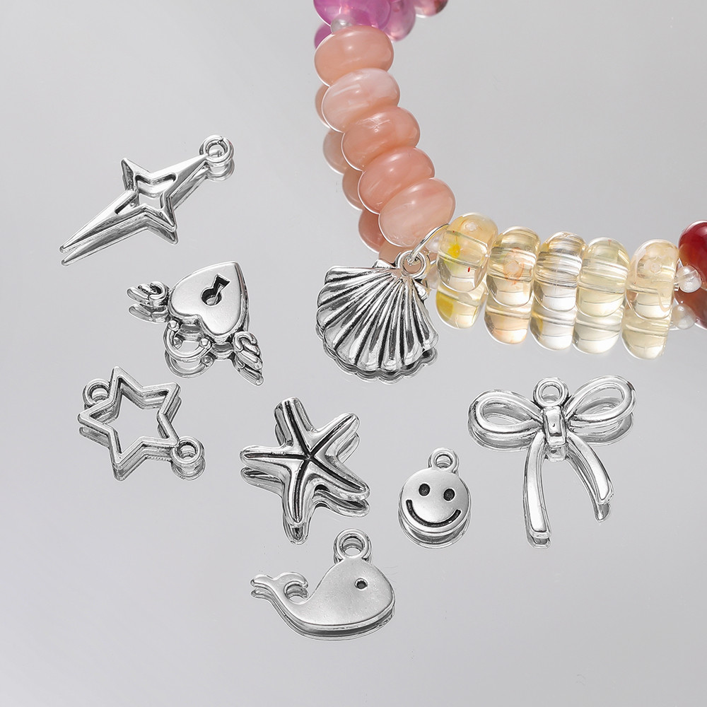 St, kunkka 10Pcs Alloy Pendant Various Styles Star Shell Metal Pendant ...
