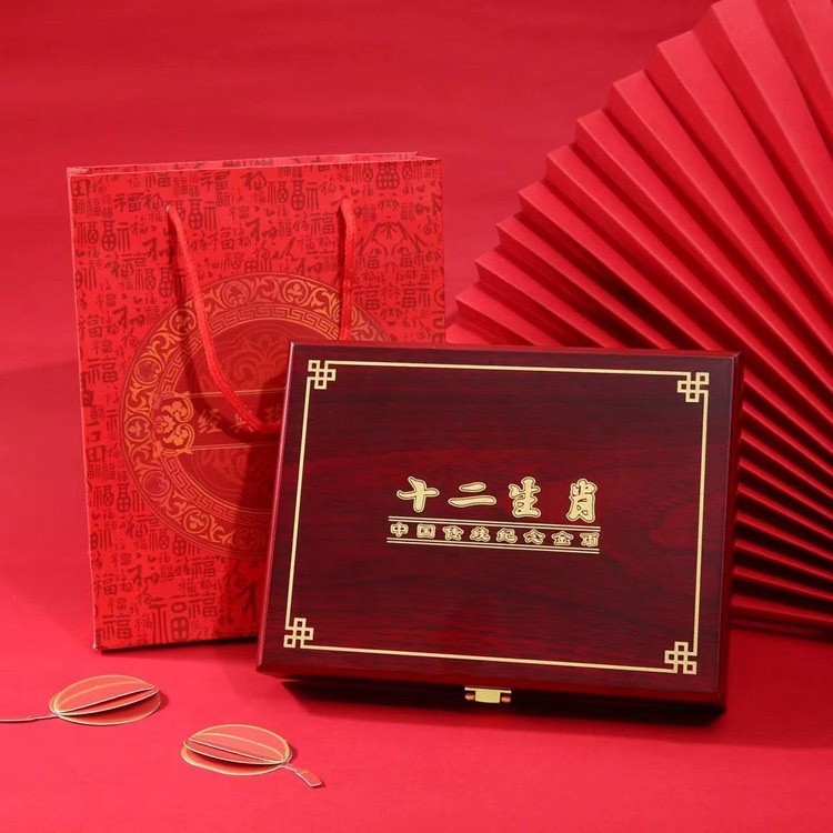 Luxurious 12 Zodiac Gold Coin Box Set Zodiacs Commemorative Coin ...