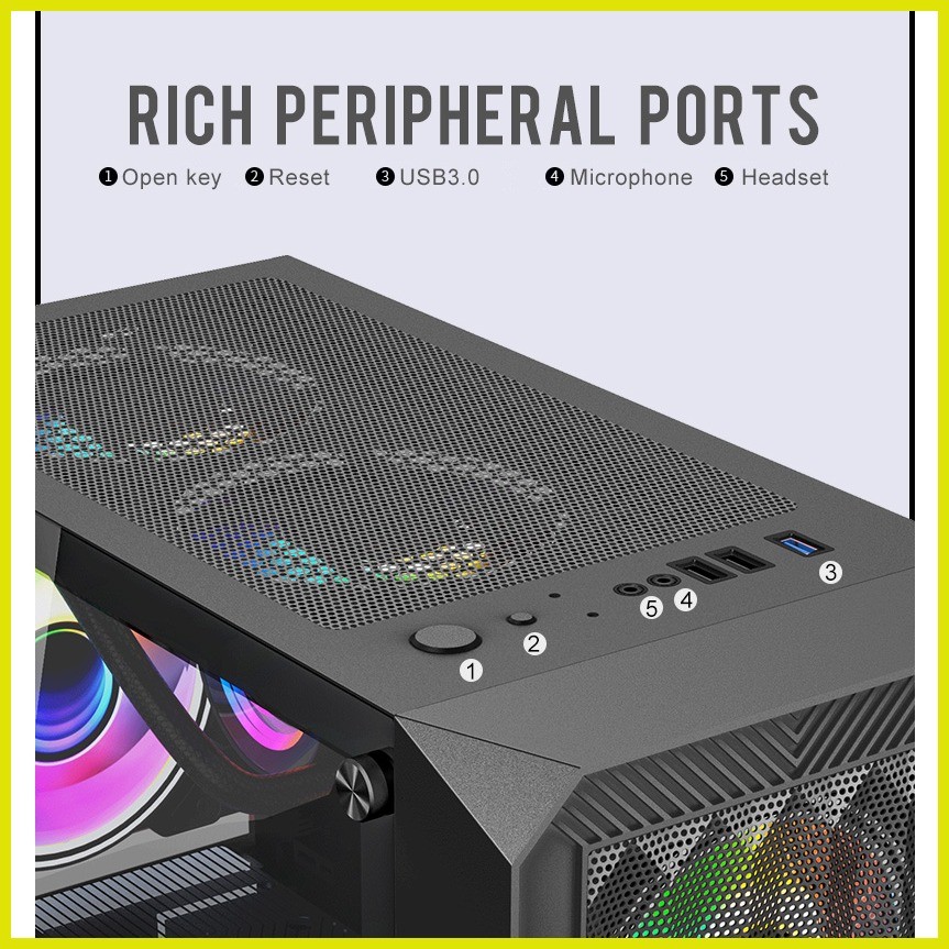 ☑ INPLAY Case PC Case Gaming Computer Case Mid-Tower ATX Desktop Case ...