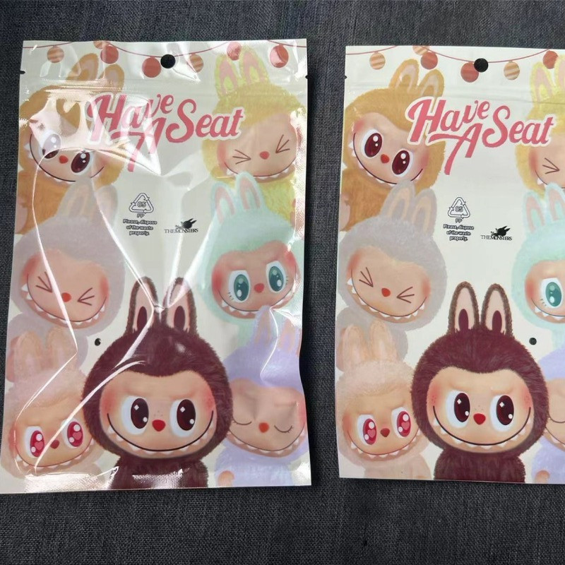 Labubu blind bag self sealing bag colored matte aluminum foil packaging ...