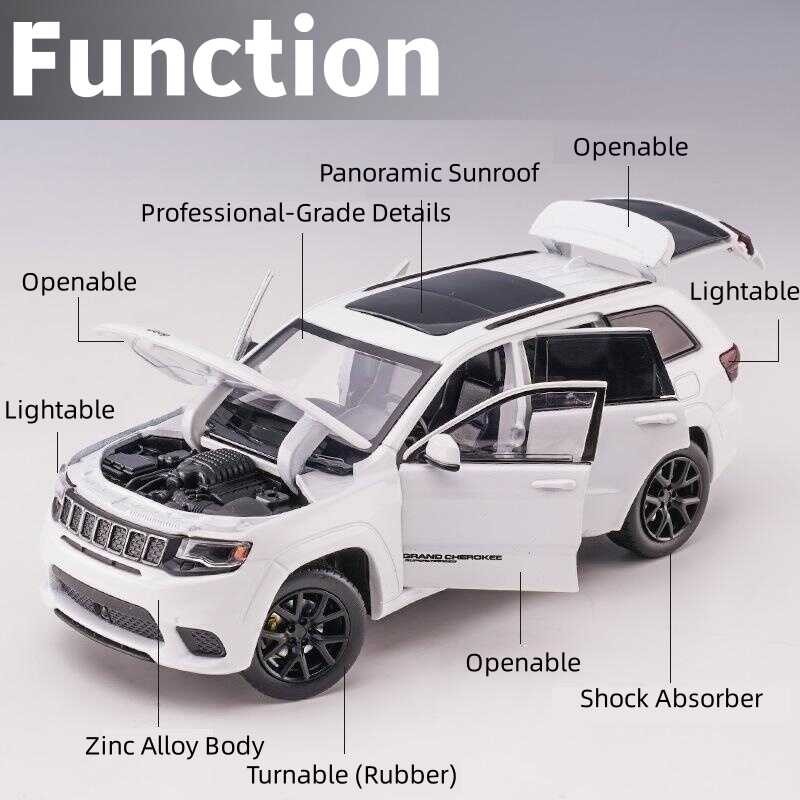 Jeep 1/32 Grand Cherokee Trackhawk Model JKM Diecast Metal SUV ...