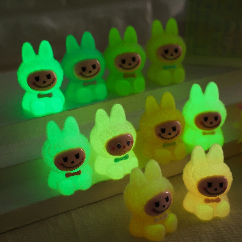 Multi Purpose Luminous Labubu Car Center Console Ornament- Cartoon Cute ...