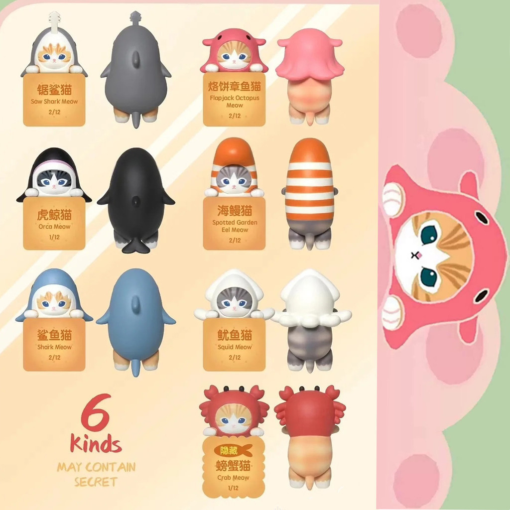 Mofusand Blind Box Hippers Mini Anime Figure Shark Cat Action Figure ...