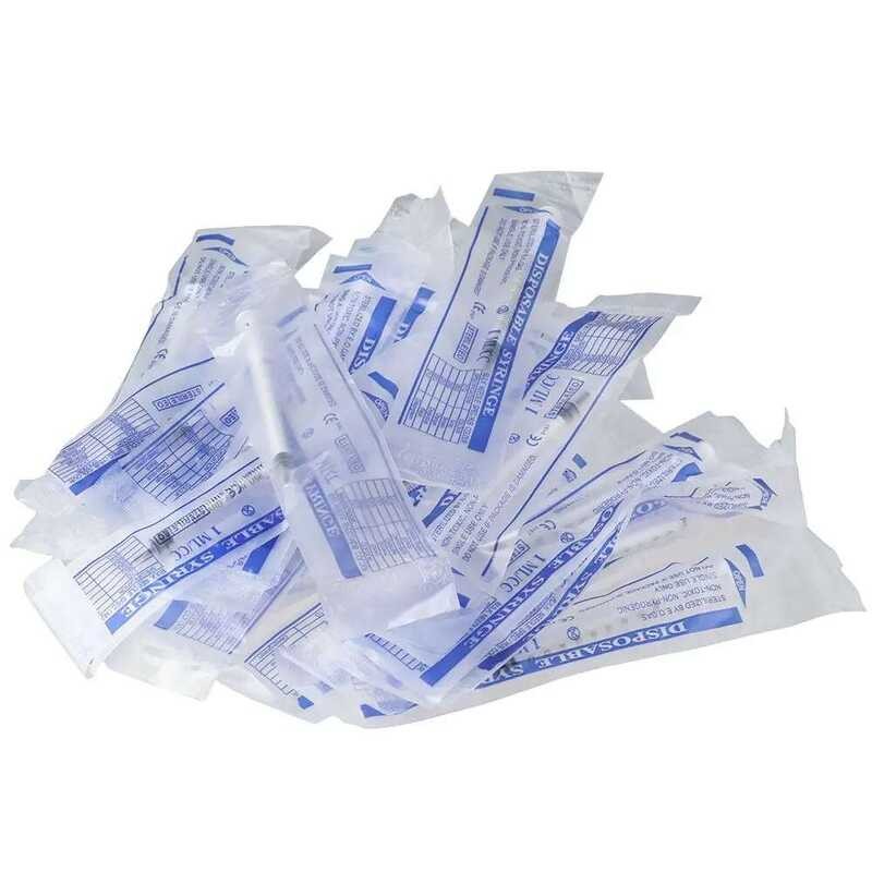 100Pcs 1Ml/Cc Plastic Syringe No Needle Individually Sealed Small ...