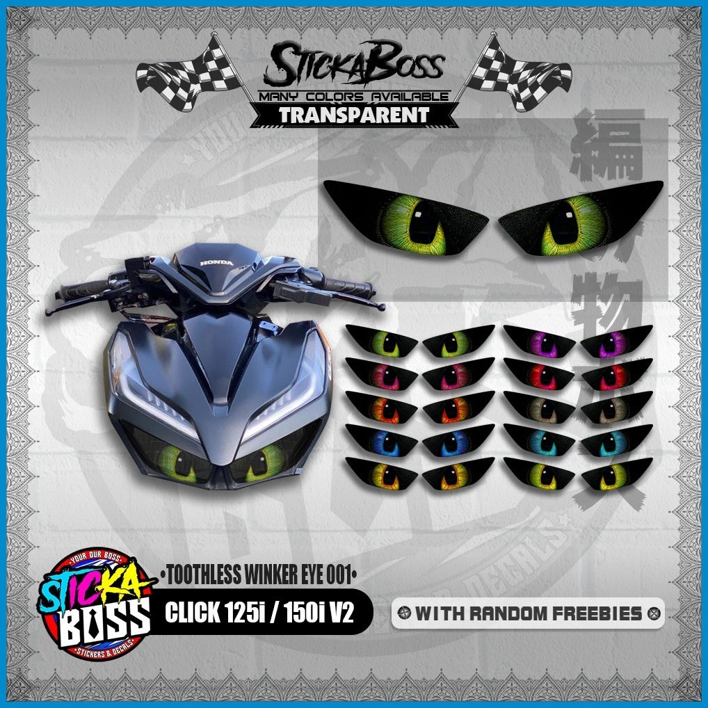 New CLICK 125i / 150i V2 ( TOOTHLESS WINKER EYE 001 ) TRANSPARENT【WITH ...