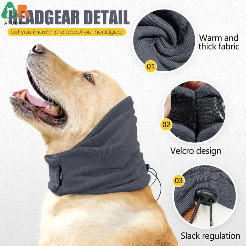 F ATUBAN Dog Calming Hoodie,No Flap/Shake Ear Wraps For ,Noise ...