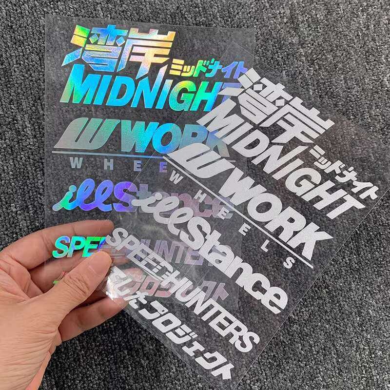 English Letters Car Rear Window Windshield Reflective Sticker JDM Wan ...