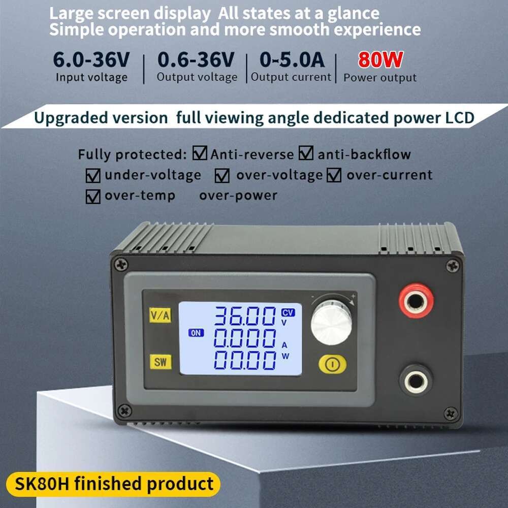 SK80H 80W DC CNC Buck Boost Converter 6-36V Adjustable Regulated Power ...