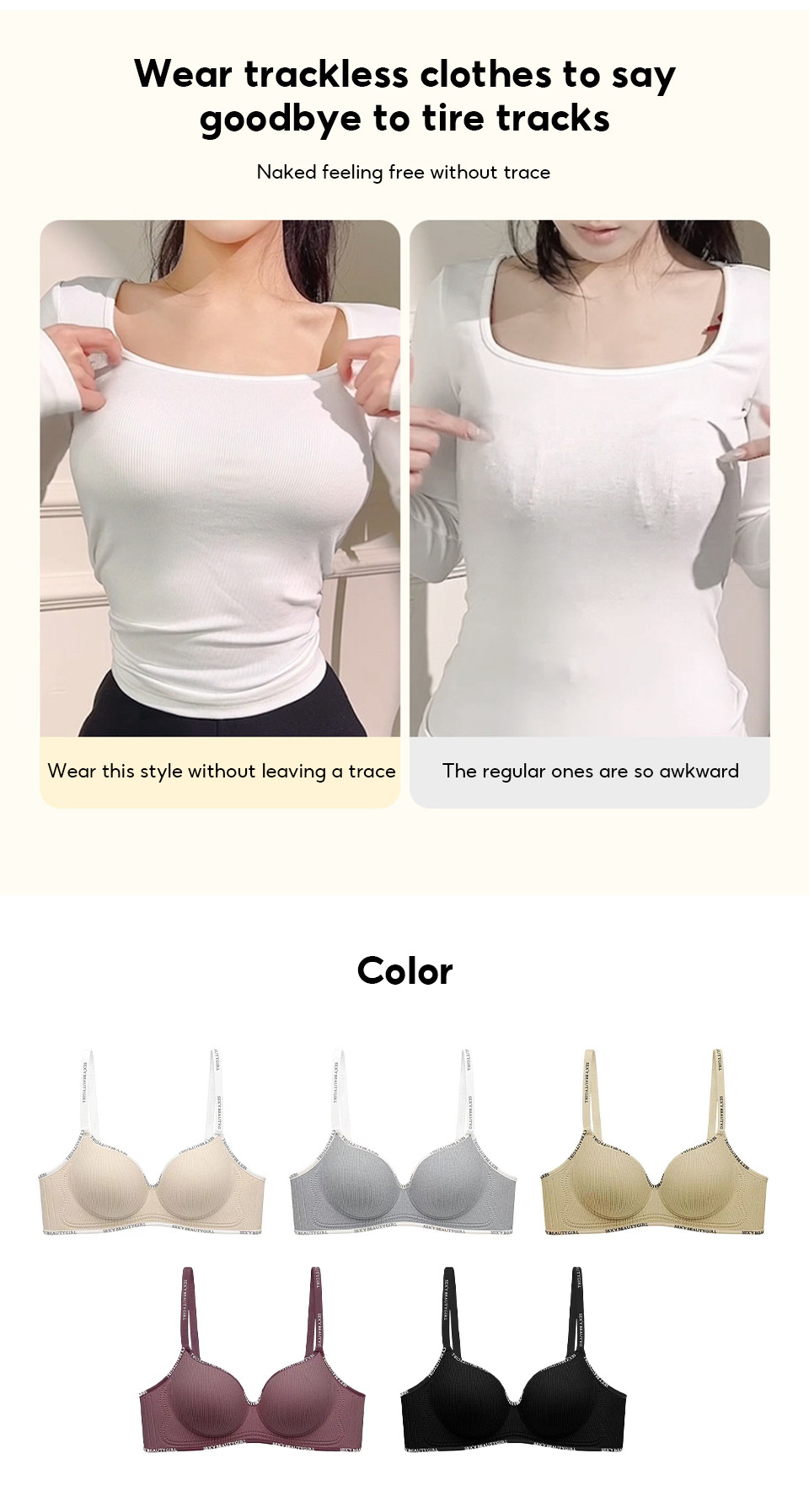 FallSweet Thick Cup Small Chest Bras for Women Seamless Soft Support ...