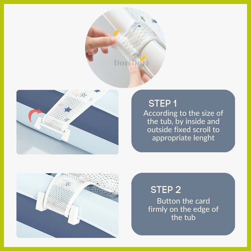 ⚖ Newborn Baby Bath Tub Seat Support Net Anti Slip Safety Adjustable ...