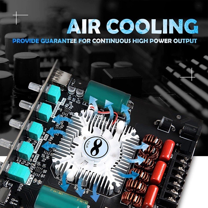 ZK-HT21 2.1 Channel Bluetooth5.0 Subwoofer Amplifier Board 160W*2+220W Power Audio Stereo Board ...