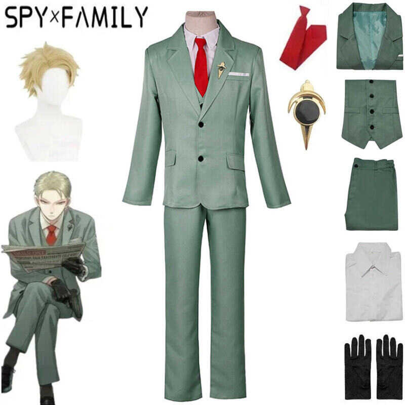 Spy X Family Loid Forger Cosplay Costume Light Green Suit Wig Vest ...