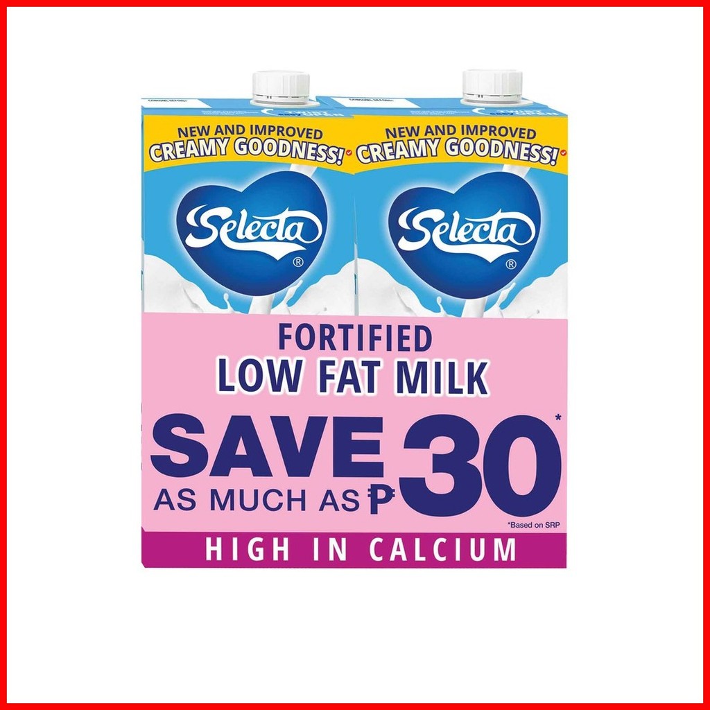 ¤ SELECTA Fortified Low Fat Milk 1L - Set Of 2 | Shopee Philippines