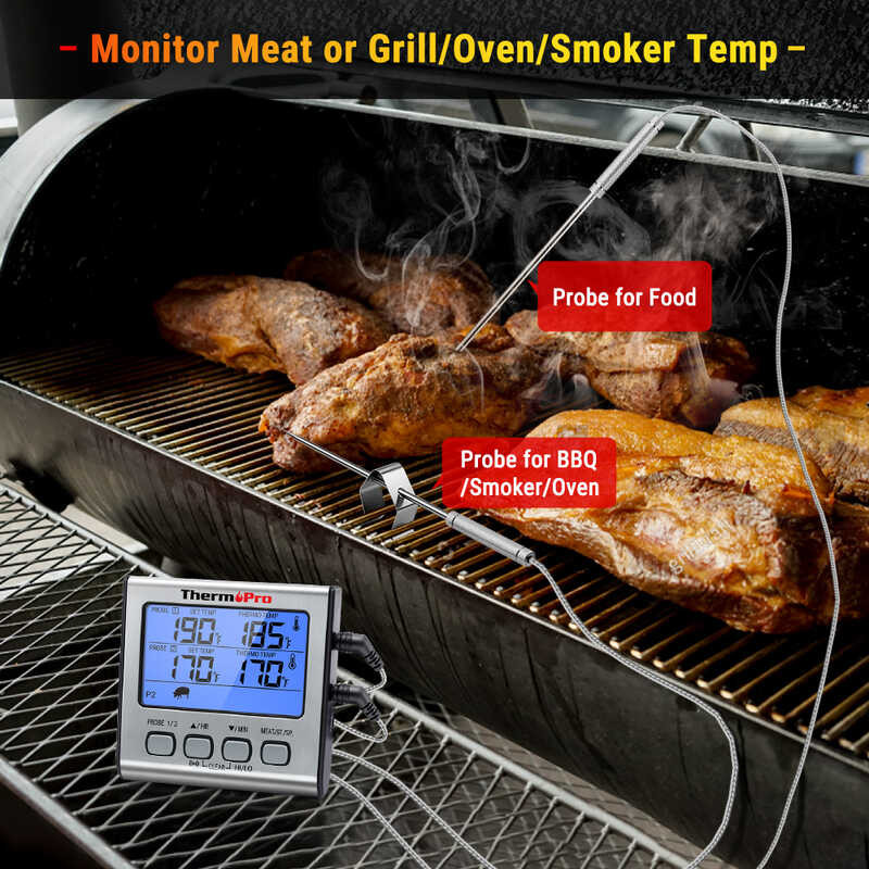 Dual TP17 ThermoPro Probes Digital Outdoor Meat Cooking BBQ Oven ...
