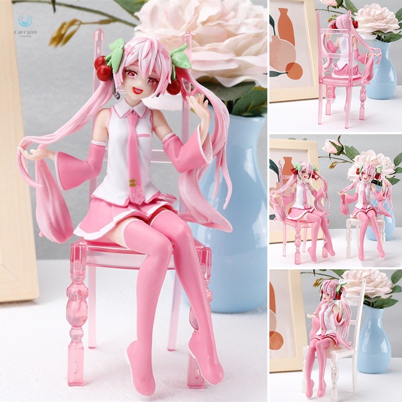 in stock 16CM Anime Hatsune miku Beautiful girl Pink sakura Chair ...