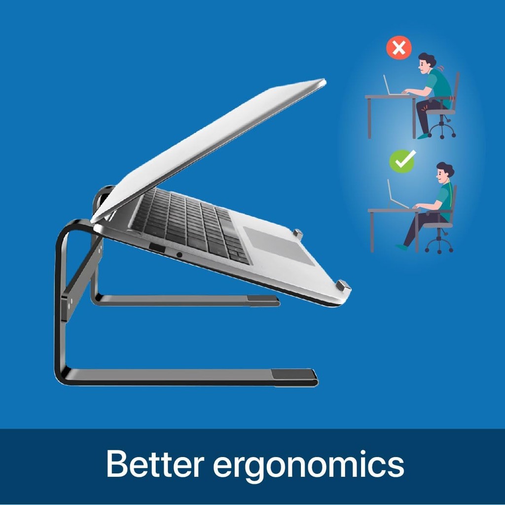 Zeus Laptop Stand Tall Laptop Riser 10 to 18 Inches Ventilated Laptop ...
