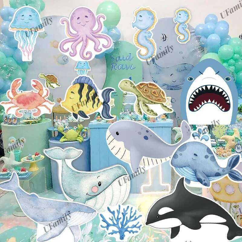 Marine 12/18/24/36inch Animal Theme Party Cardboard Sea Turtles Whale ...