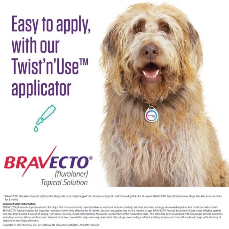 BRAVECTO for Dogs Fluralaner Chewable Tablet 1Tablet/box Anti Flea & Tick Deworming drops ...